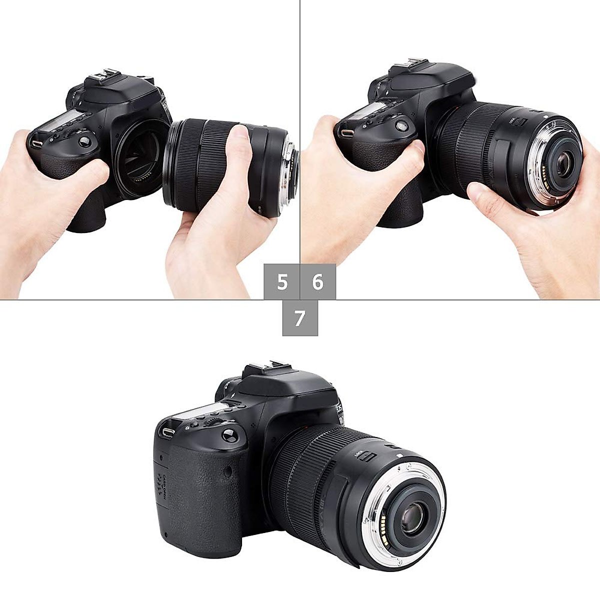 58mm Macro Lens Reverse Ring Adapter for Canon EOS Rebel T6 T7 T5 SL3 SL2 T8i T7i T6i T6s T5i 2000D 4000D 90D 80D 70D with EF-S 18-55mm Kit Lens & More Canon DSLR Cameras with 58mm Filter Thread Lens