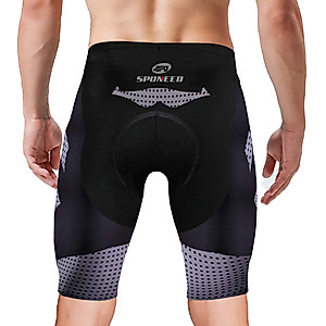 sponeed Mens Biking Shorts with Padding Gel Road Bike Tights Padded Cycling Pants US Medium Gray