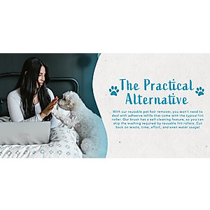 Lint Brush and Pet Hair Remover for Laundry, Clothes, Couches, Car Seats, Furniture and Fabric. Reusable Dog and Cat Fur Wizard Hair Removal Brush. ALLISTAR (Sky Blue)