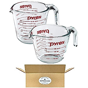 Pyrex Prepware 1-Cup and 2-Cup Glass Measuring Cup Set, with Supreme Box Safe Package…