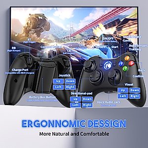 Gamrombo 2 Pack Replacement for Xbox 360 Controller, Wireless Controllers Gamepad Upgraded Joystick Compatible with 360 & Slim, Windows 11/10/8/7 PC Controller