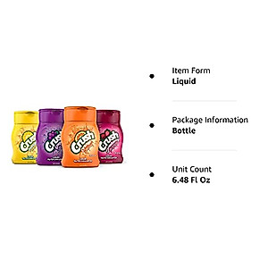 CRUSH Crush, Variety Pack, Liquid Water Enhancer – New, Better Taste (4 Bottles, Makes 96 Flavored Water Drinks) 1.62 Fl Oz (Pack of 1)