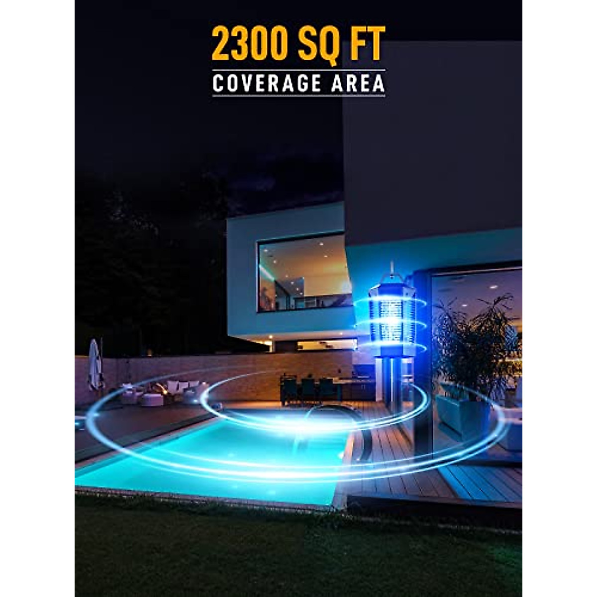 Bug Zapper Outdoor, Pophies Bug Zapper Indoor Plug in with 4200v High Powered, 18w Bug Zapper Outdoor Waterproof, Mosquito Killer Up to 2300 Sq Ft, Electric Bug Zapper for Patio Garden Home Kitchen