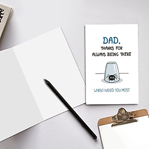 Ogeby Funny Father’s Day Card for Dad, Cute Spider Birthday Card from Daughter Son, Dad Thanks for Always Being There