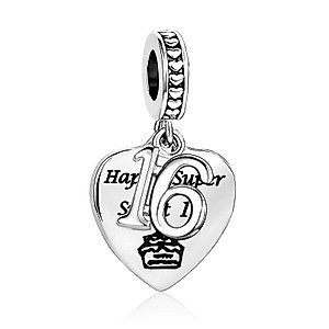 Chili Jewelry Happy Super Sweet 16 Birthday Charm Compatible With Pandora Charms Bracelets