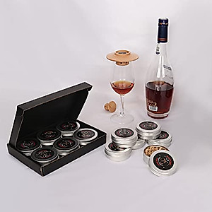 Wood chips 6 packs 6.3 oz, smoking sawdust for smoker injectors wood chips supplement, also for smoked drinks, food, cocktails, cheese, desserts (apples, cherries, pecans, pears, peaches, oak) (180g)