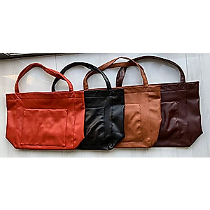 Women's Tote Shoulder Bag Soft Leather Handbag Large Capacity Purse (Coffee)