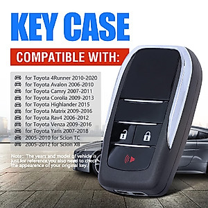 Keymall Modified Upgraded Flip Key Shell Case Replacement for Toyota RAV4 Camry for Scion TOY43,JUST A Key CASE (Upgraded 3 Buttons)
