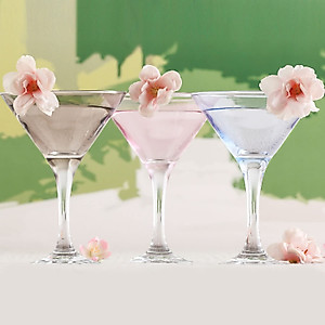 lav Multicolored Martini Glasses Set of 6 - Colorful Martini Cocktail Glass Set - Party Drinkware for Elegant Cocktails - Dishwasher Safe - Made in Europe