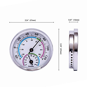 LayscoPro Mini Indoor Thermometer Hygrometer Analog 2 in 1 Temperature Humidity Monitor Gauge for Home, Room, Outdoor, Offices, Display Mechanical (No Battery Needed) (Gold-2 Pack, Gold-2 Pack)