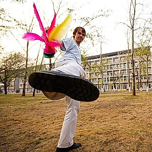 Baitaihem Kick Shuttlecock Chinese Jianzi Colorful Feather Foot Sports Outdoor Game (Style-B, 6 Pack)