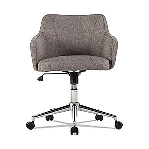 Alera ALECS4251 Captain Series Chrome Base 275 lbs. Capacity Mid-Back Chair - Gray Tweed