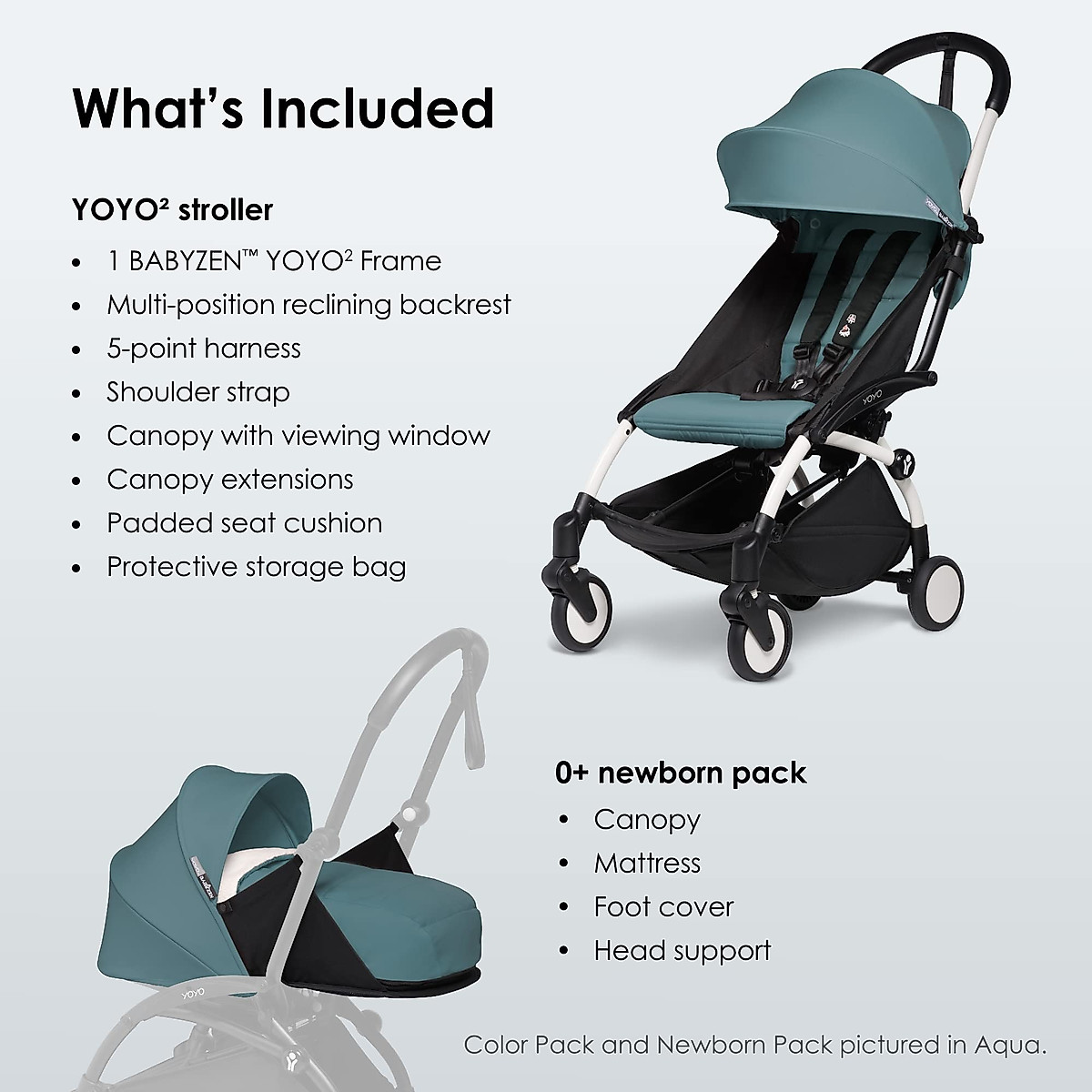 BABYZEN YOYO2 Stroller & 0+ Newborn Pack - Includes White Frame, Red 6+ Color Pack & Red 0+ Newborn Pack - Suitable for Children Up to 48.5 Pounds