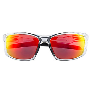 O'NEILL 9002 2.0 Polarized Men's Wrap Sunglasses, Sports Clear Crystal, 62 mm