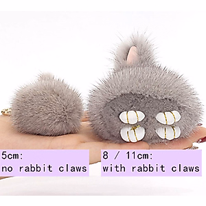 5CM Mini Rabbit Keychain pendant Fur Ball Keyring Lovely Mini Kawaii Animal black