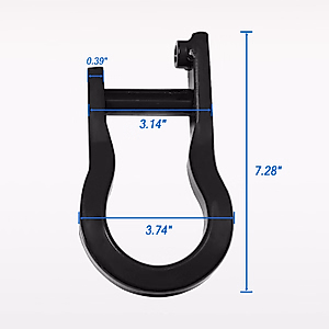 CARMOCAR Front Tow Hooks Ring Replacement for 2007-2019 Chevy Silverado GMC Sierra 1500 in Black Front Lower Bumper Trailer Ring Replace 84072463 Steel Alloy