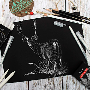 White Gel Pen Set - 0.8 mm Extra Fine Point Pens Gel Ink Pens for Black Paper Drawing, Sketching, Illustration, Card Making, Bullet Journaling, Pack of 6