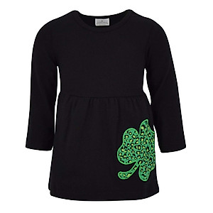 Unique Baby Toddler Big Girls St Patricks Day Speckled Clovers Outfit Shirt Pant Kids Legging Set Dress (7/XXL, Green)