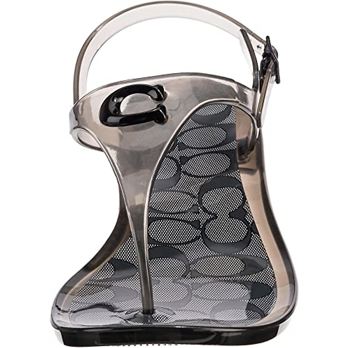 COACH Women's Natalee Jelly Sandals Black Rubber 8 B - Medium