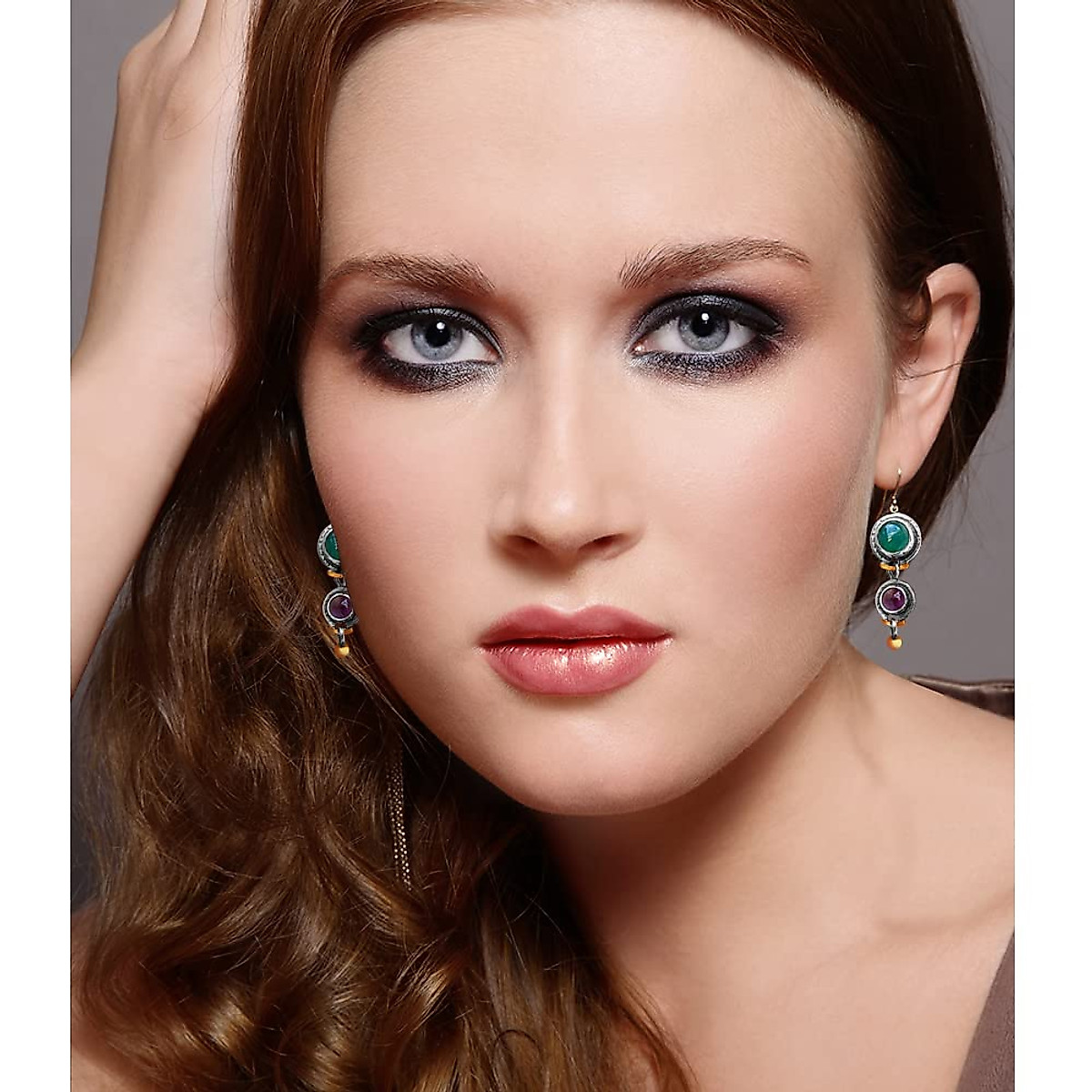 15 Pairs Vintage Boho Retro Teardrop Druse Crystal Drop Dangle Earrings for Women Cubic Zirconia Huggie Hoop Earring Jewelry Set Christmas Gifts (4)