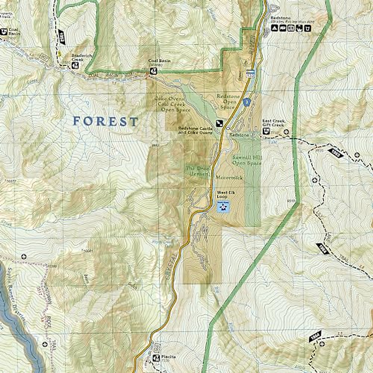 Maroon Bells, Redstone, Marble Map (National Geographic Trails Illustrated Map, 128)