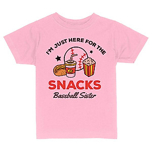 Baseball Sister Funny Toddler Kids T-Shirt 2T Light Pink