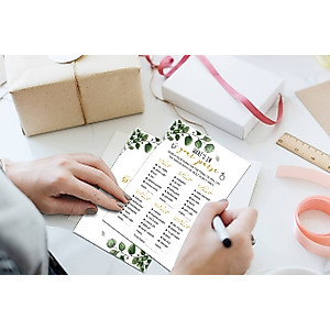 OZTEMETY Bridal Shower Games - Greenery Engagement Party Game Cards For Wedding, Bachelorette Party - Bridal Shower Decorations, 30 Cards(011)