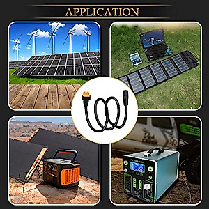QIANRENON XT60 to DC 8mm Adapter Cable 14AWG DC7.9mm*0.9mm Female to XT60 Female Connection Charge Cable 12V-24V,for Power Solar Panel Portable Solar Generator Lithium Battery Pack,1.5m/4.9ft Black