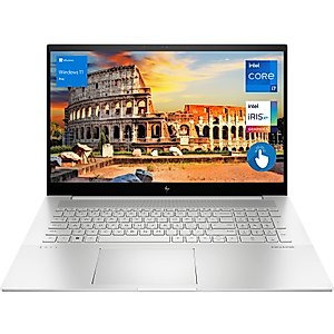 HP Envy Laptop, 17.3" Full HD Touchscreen, 12th Gen Intel Core i7-1260P, 64GB DDR4 RAM, 1TB PCIe SSD, IR Camera, HDMI, Backlit Keyboard, Wi-Fi 6, Windows 11 Pro, Silver