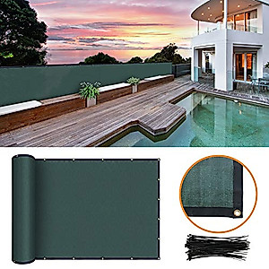 Amagabeli 6’x50' Shade Cloth Taped Fence 90% Blockage Privacy Fabric Screen Heavy Duty 6ft for Railing Cover Fence Fabric Screen Windscreen Outdoor 6ft Patio Sun Mesh UV Resistant Backyard Green
