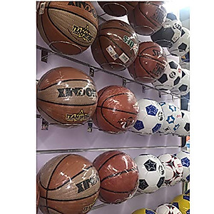 Ball Holders Wall Mount Sports Exercise Ball Storage Rack Organizer for Display Basketball Volleyball Soccer Football Medicine Ball (Sliver-5.6in)