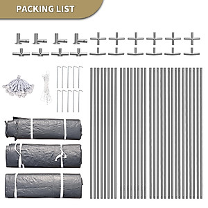 12x20ft Carport Heavy Duty, Upgraded Portable Garage with Reinforced Steel Poles, Large Car Canopy with Removable Sidewalls and Ventilated Windows, UV Resistant All-Season Tarp for Car, Truck, Boat