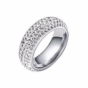 Hip Engagement Female Rings Stainless Bling Hop Steel Wedding Jewelry for Women Ring Men Rings Ring Set for Women (Silver, 11)