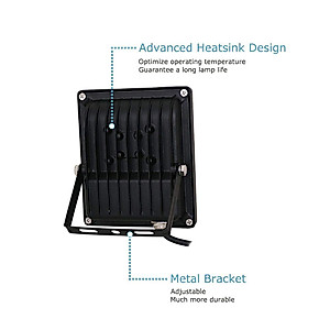 WeDo 10W Ultra Bright Outdoor SMD LED Flood Light Reflector IP66 Waterproof Wall Garden Home Yard Hotel Pathways Security Lights with US Plug Daylight White 6500K