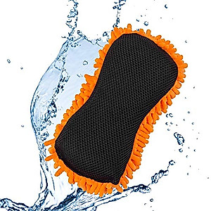 SCRUBIT Microfiber Car Wash Sponge - Non-Scratch Wash Mitt Microfibers for Cleaner Cars, Great for Everyday Cleaning - Automobile Cleaning Sponges Essential Part of Any Car Wash Kit - 2 Pack