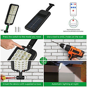 ZBLUXBZ Solar Street Lights Outdoor Waterproof, 2 Pack Wide Angle Solar Parking Lot Lights with Dusk to Dawn, Motion Sensor, and Remote Control, Solar Flood Light for Patio, Outside & Driveway