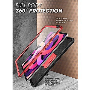 SUPCASE for iPad Air 5th Generation Case/iPad Air 4th Generation Case with Pencil Holder (Unicorn Beetle Pro), [Built-in Screen Protector & Stand] Rugged Case for iPad Air 5/4 10.9 Inch, Ruddy