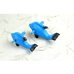 Wooden Instrument - Percussion Musical Tone Block Craft (4# - Dolphins Whistle Guiro)