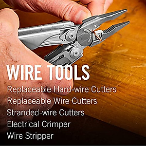 LEATHERMAN, Surge Heavy Duty Multitool with Premium Replaceable Wire Cutters and Spring-Action Scissors, Stainless Steel with Premium Nylon Sheath