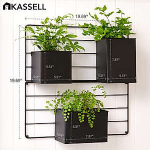 KASSELL Vertical Garden Wall Planter. Wall Mounted for Indoor Outdoor. All Metal Black Vertical Planter with No Assembly Required. Wall Planter for Indoor Plants Flowers, Herbs, Succulents and Plants