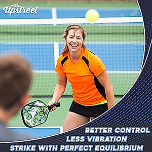 Upstreet Graphite Pickleball Paddle Set of 2 | Pickle Paddle Pickleball Set | Pickleball Rackets Include Padded Cover, Lightweight Honeycomb Composite Pickleball Paddles for Women & Men, Paddle Racket