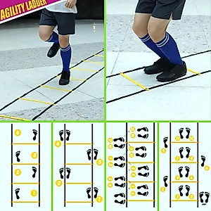 Teenitor Agility Ladder 21 Rung 29.5ft Speed Ladder Training Ladder for Soccer, Speed, Football Fitness Feet Training Carry Bag Agility Training Equipment, Sports Agility Ladders for Kids