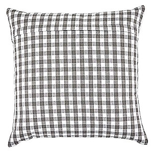 DII Decorative Square Throw Pillow Cover Collection Cotton, Machine Washable, Hidden Zipper, 18x18, Gray Gingham, 4 Piece