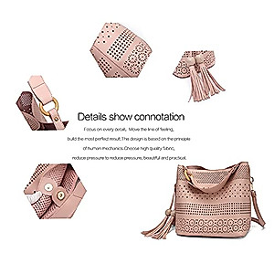 YOUNXSL Women's Purses and Handbags Satchel Bags Openwork Should Tote Satchel 2pcs Purse Set(Grey)