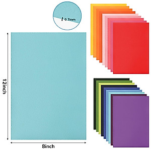 18 Pieces Faux Leather Sheets, 8×12 inches Rainbow Soft Leather Fabric Colourful Sheets Suitable for Making Bows, Leather Earrings, Hair Accessories DIY Projects