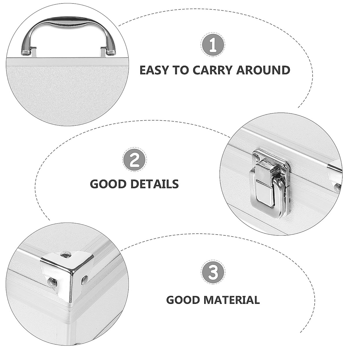 ERINGOGO Aluminum Attache Case - 14inch Lock Metal Briefcase with Ripple Foam, Hard Aluminum Carrying Case, Universal Portable Tool Case for Laptop/Luggage/Instrument, White