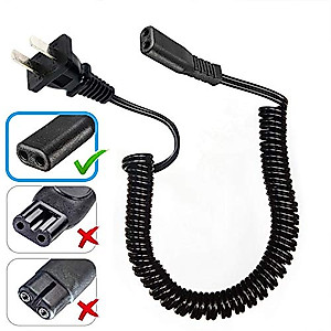 Shaver Charger Cord Adapter Charger Universal 2 Pin Shaver Power Lead for Norelc o Remingto n Grundi g Brau n Coile d