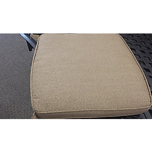 Nassau Outdoor Patio 7pc Dining Set Round 60" Fire Gas Table Dark Bronze Solid Cast Aluminum Sunbrella Cushions (Set with 6 Regular Chairs, Sunbrella Sesame)