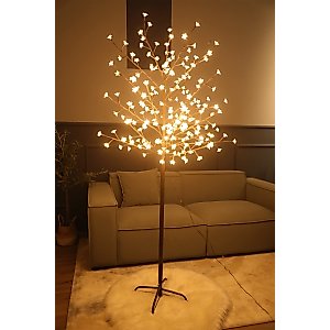 200 LED Cherry Blossom Tree Light 6 FT Lighted Up Tree Artificial Tree 8 Lighting Modes Waterproof for Indoor Home Spring Decoration (White)