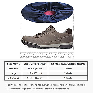 Anmerl 10 Pairs Shoe & Boot Covers, Durable Cotton Breathable Reusable Shoe Covers, Non-Slip Washable Dust Foot & Shoe Covers for Indoors Contractors Workers Shoeless Home (ExtraLarge - Navy Blue)